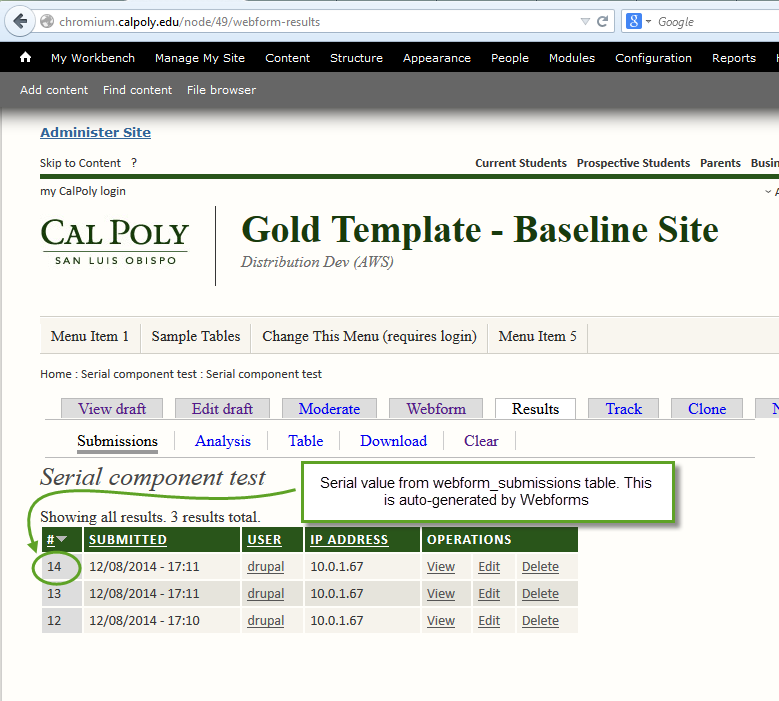 Displayed value doesn't match serial from webforms_submissions table [#2390071] | Drupal.org