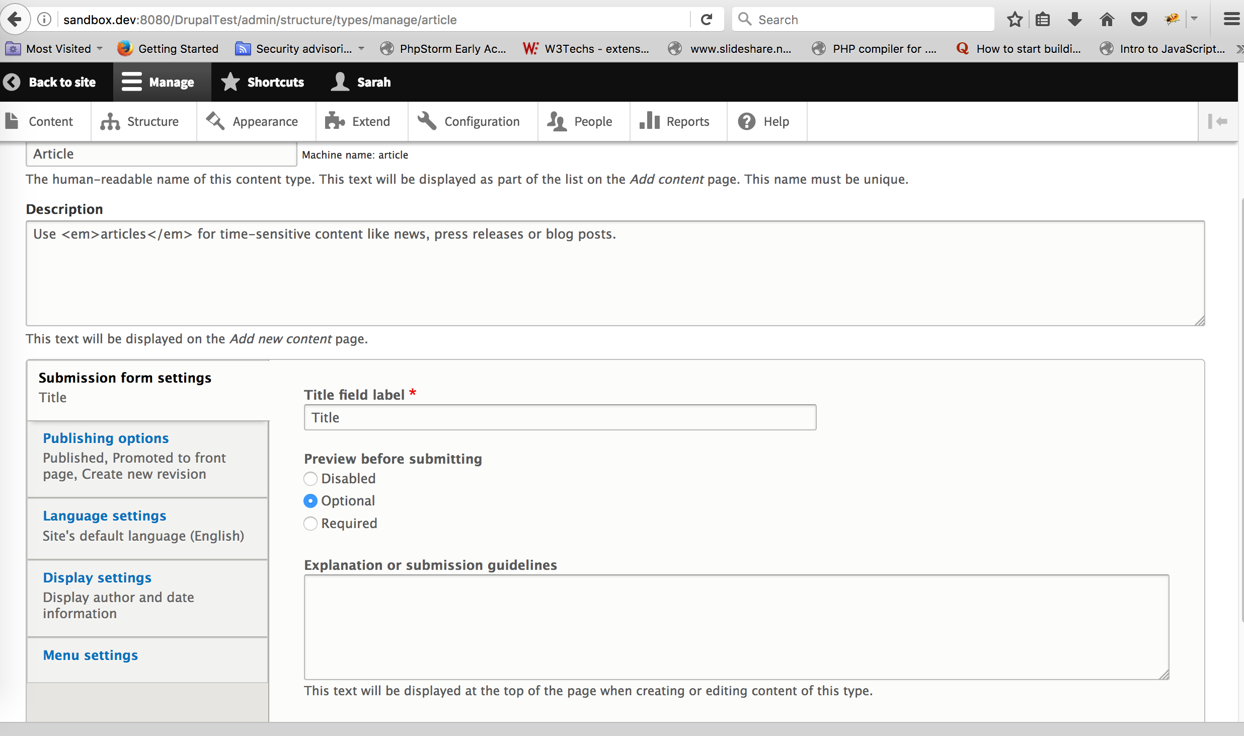 Don't have webform attached to content types [#2893387] | Drupal.org
