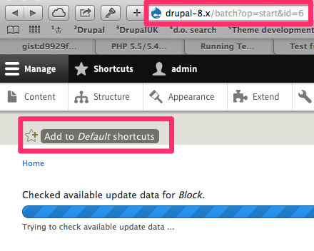 Remove add to shortcuts link from batch pages [#2228719] | Drupal.org