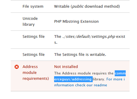 Address module requirements [#2811115] | Drupal.org