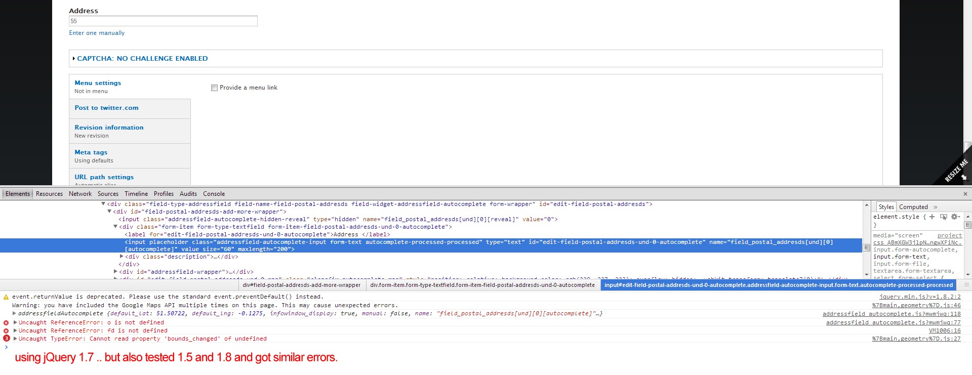 [D7] Addressfield Autocomplete [#2127007] | Drupal.org
