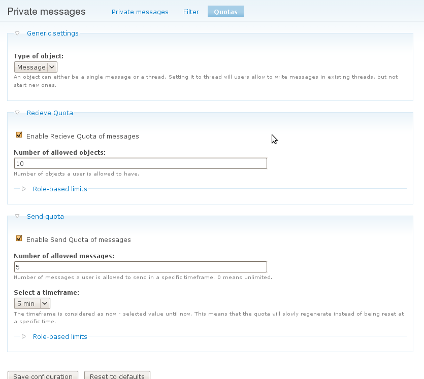Message limits [#69856] | Drupal.org