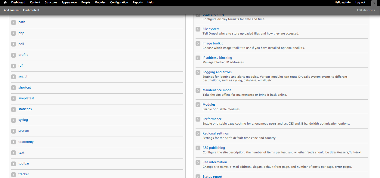 admin/by-task is confusing since it lacks links to config pages and ...