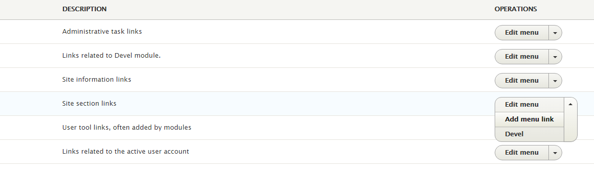Separate the menu settings from the 'add link' button [#2520232] | Drupal.org