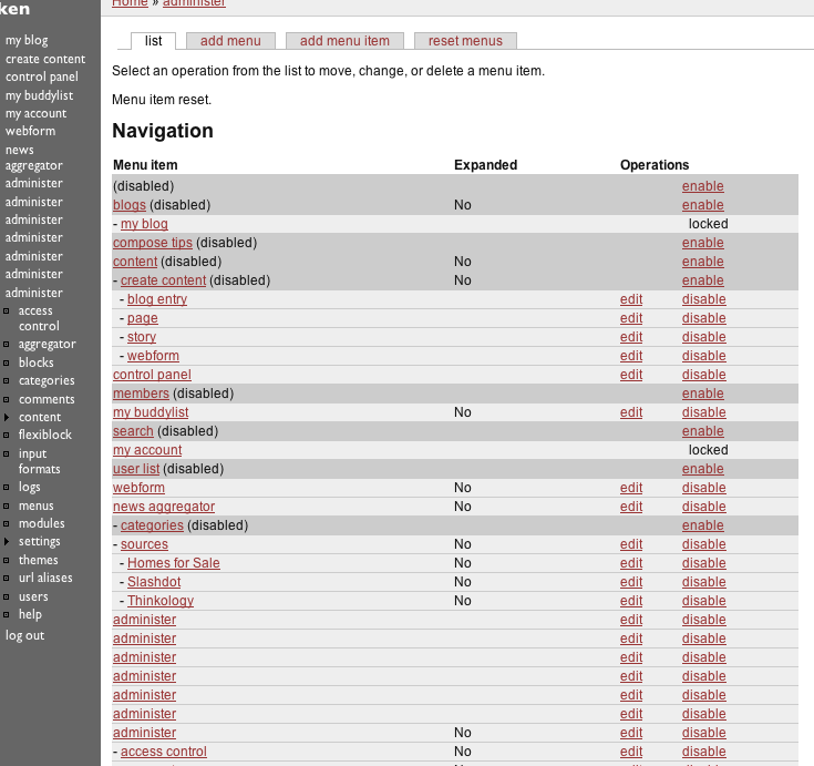 Multiple menus items created [#34185] | Drupal.org