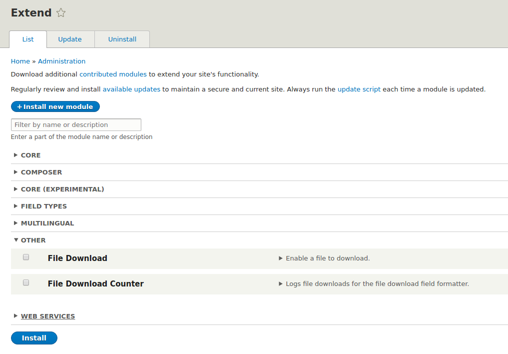 File Download Counter with wrong package in info file "Core" [#2884185 ...