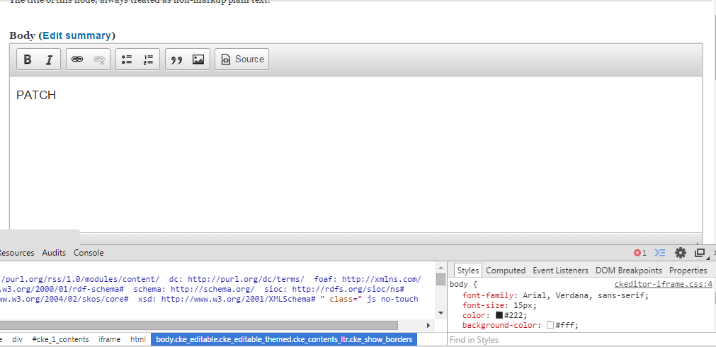 Too small/large font sizes for body text in CKEditor [#2350011] | Drupal.org