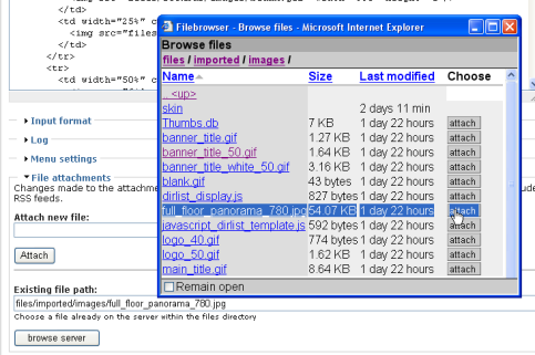 Using Filebrowser as a utility for other modules - inline table, popup widget, autocomplete ...