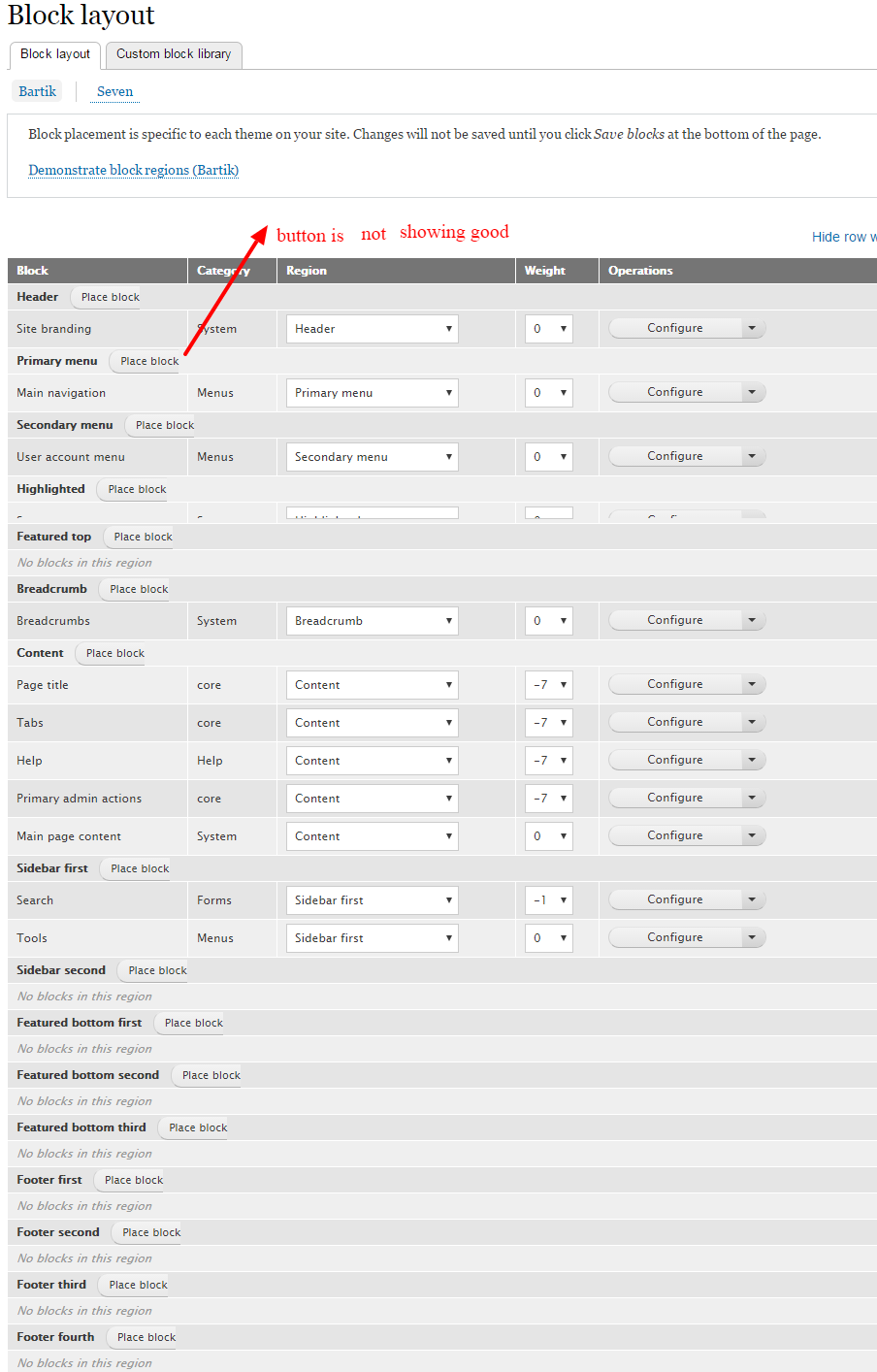 Place Block button is not looking good in bartik theme [#2672666] | Drupal.org