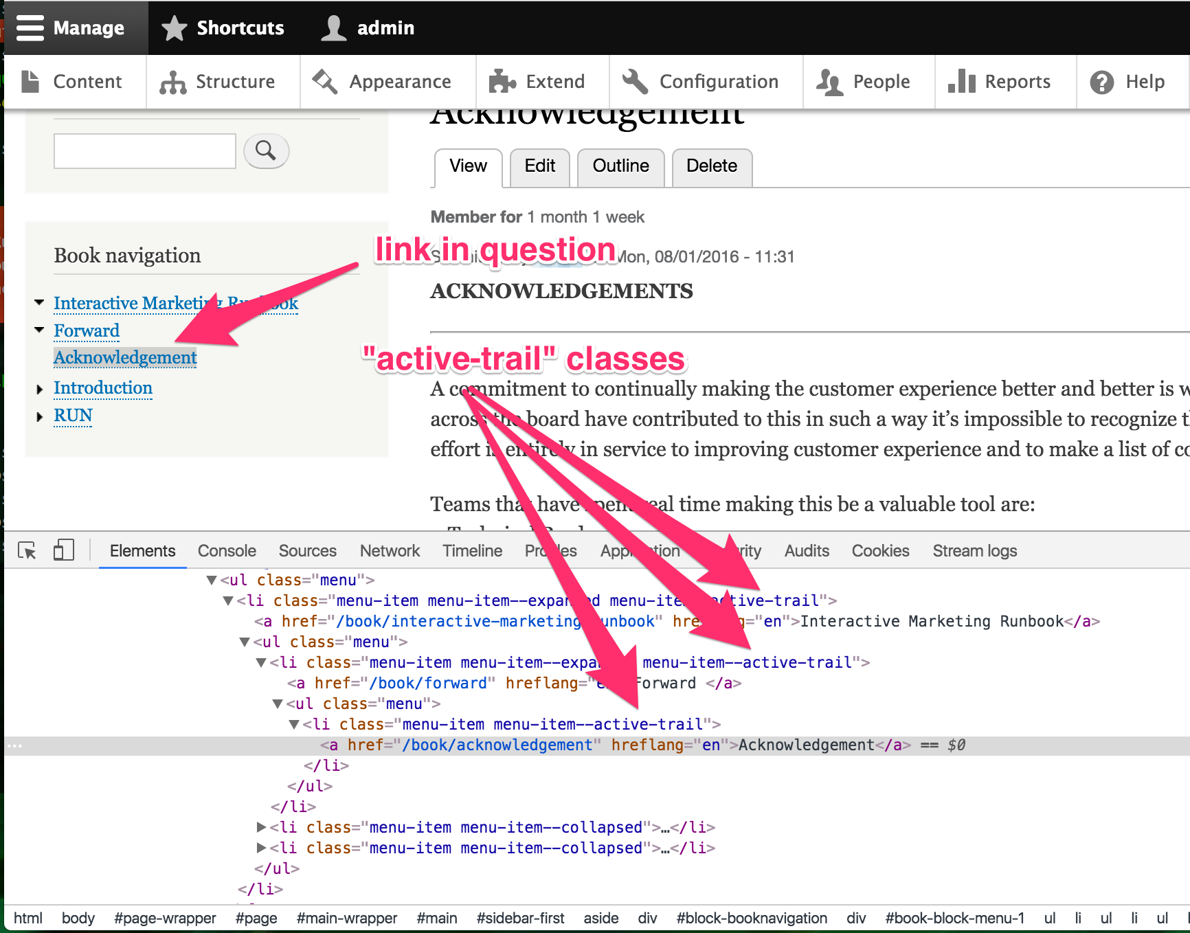 add "active-trail" class highlighting to menus [#2800373] | Drupal.org