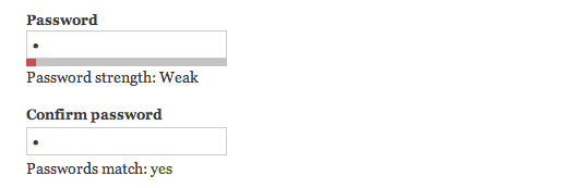 Redesign password strength indicator so it's less fragile [#2247049] | Drupal.org