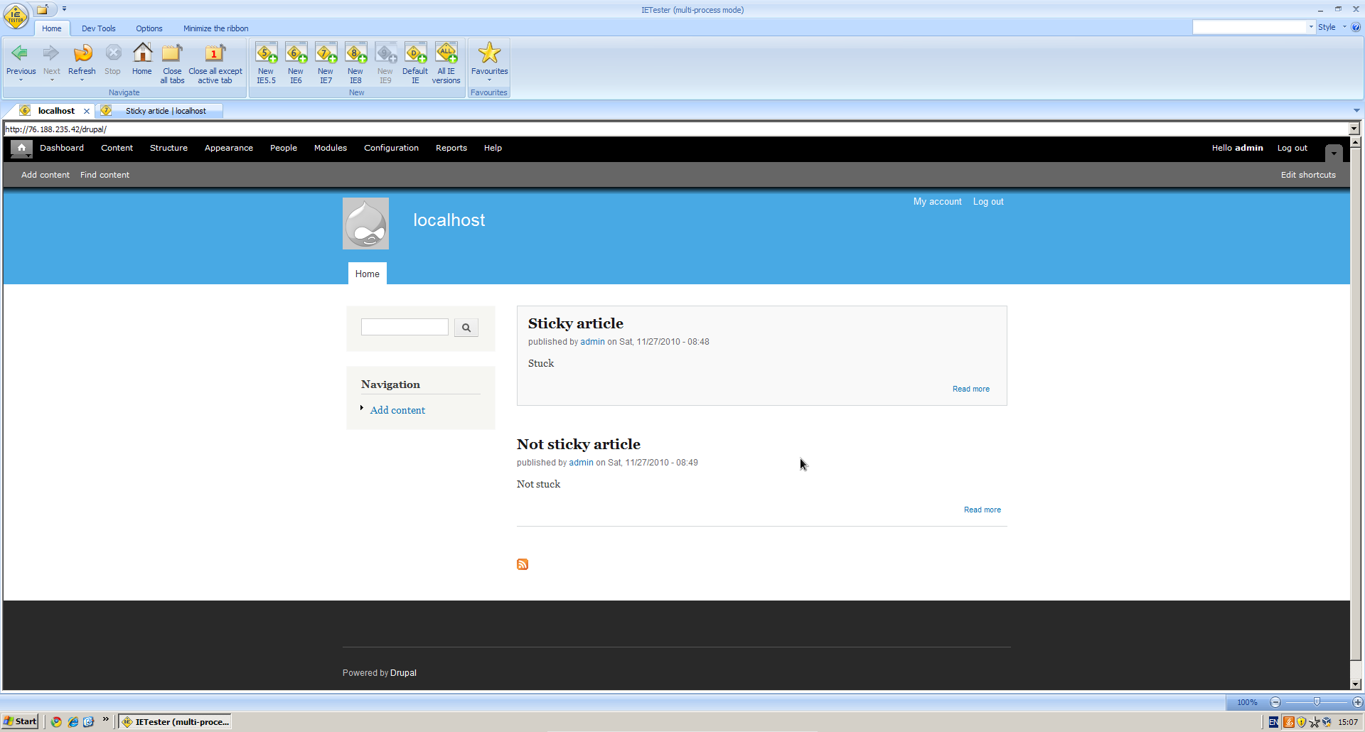 No styling for sticky [#862854] | Drupal.org