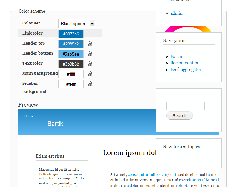 Clean up color module settings page [#783574] | Drupal.org