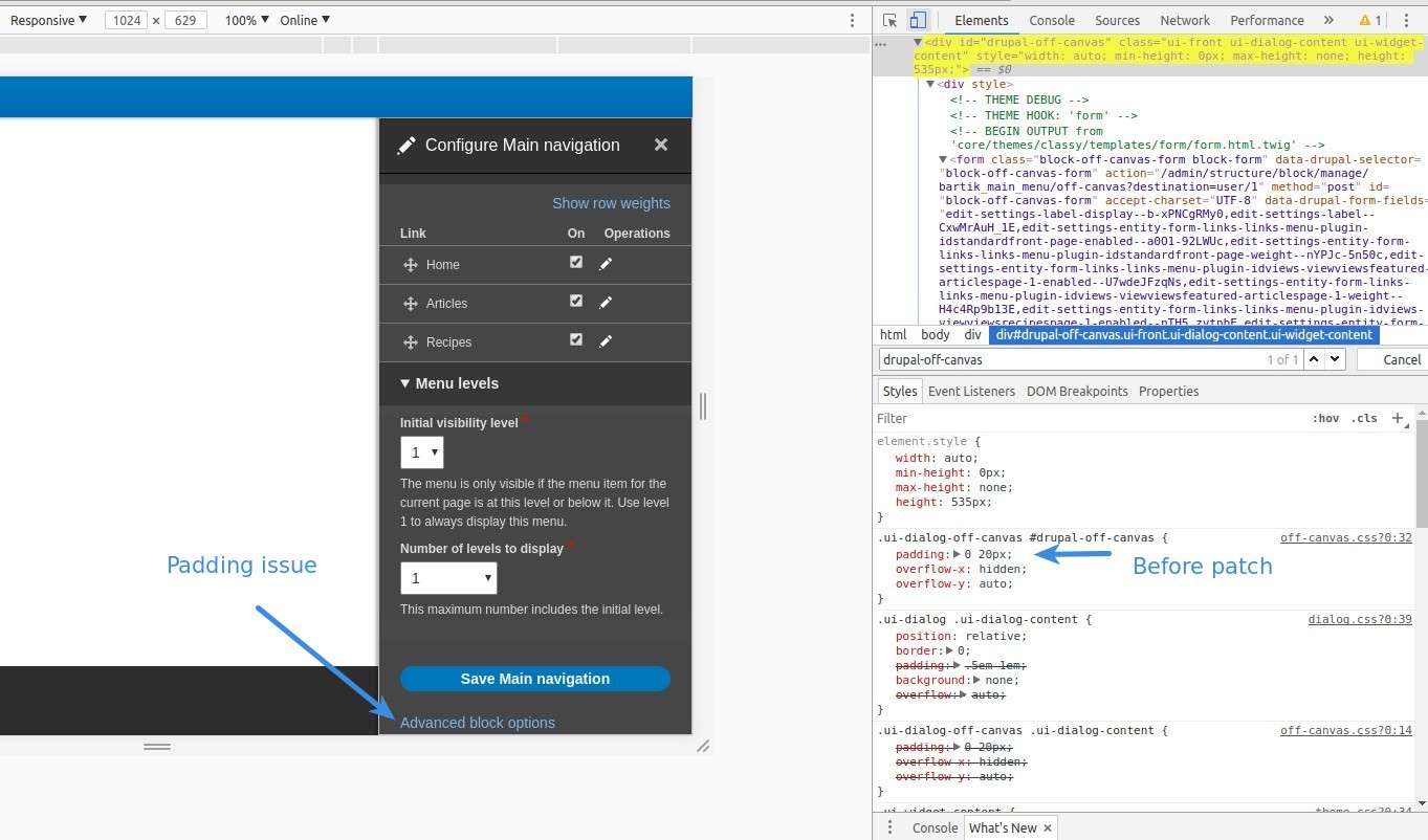 Add bottom padding to off-canvas dialog [#2902310] | Drupal.org