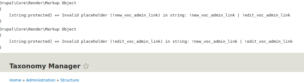 User error: Invalid placeholder [#2681969] | Drupal.org