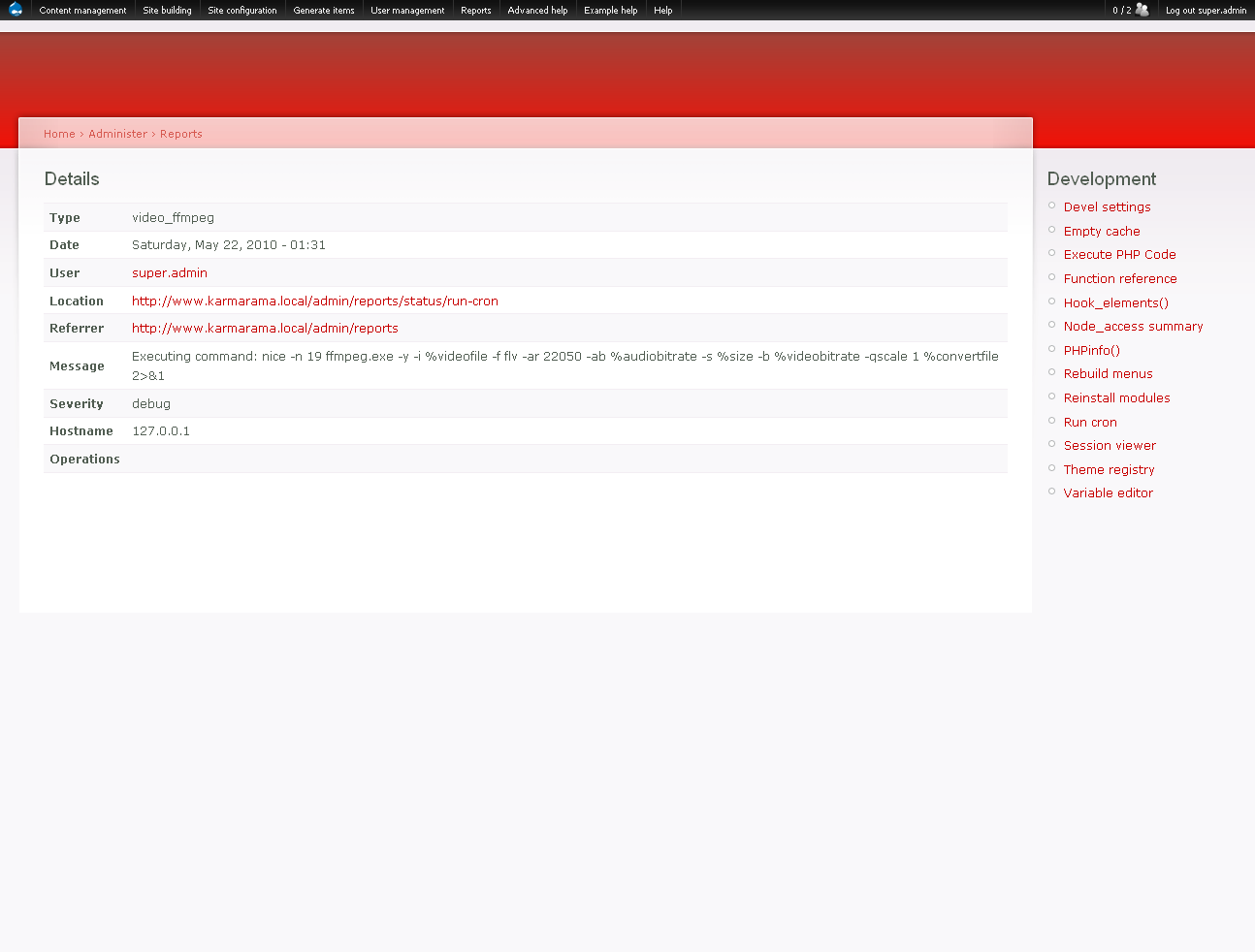 Errors when running manual cron [#805670] | Drupal.org