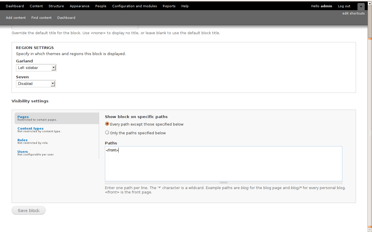 Vertical Tabs on block visibility settings [#556390] | Drupal.org