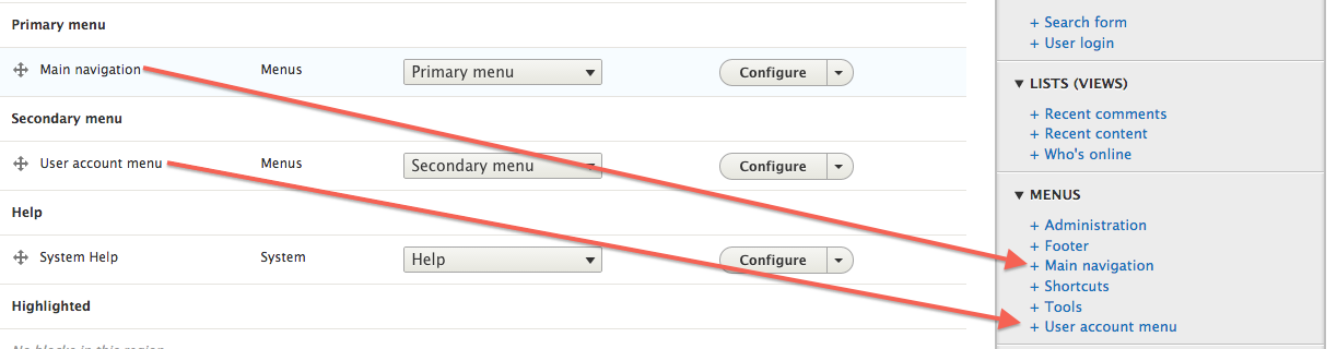 Convert global menus (primary links, secondary links) into blocks [#1869476] | Drupal.org