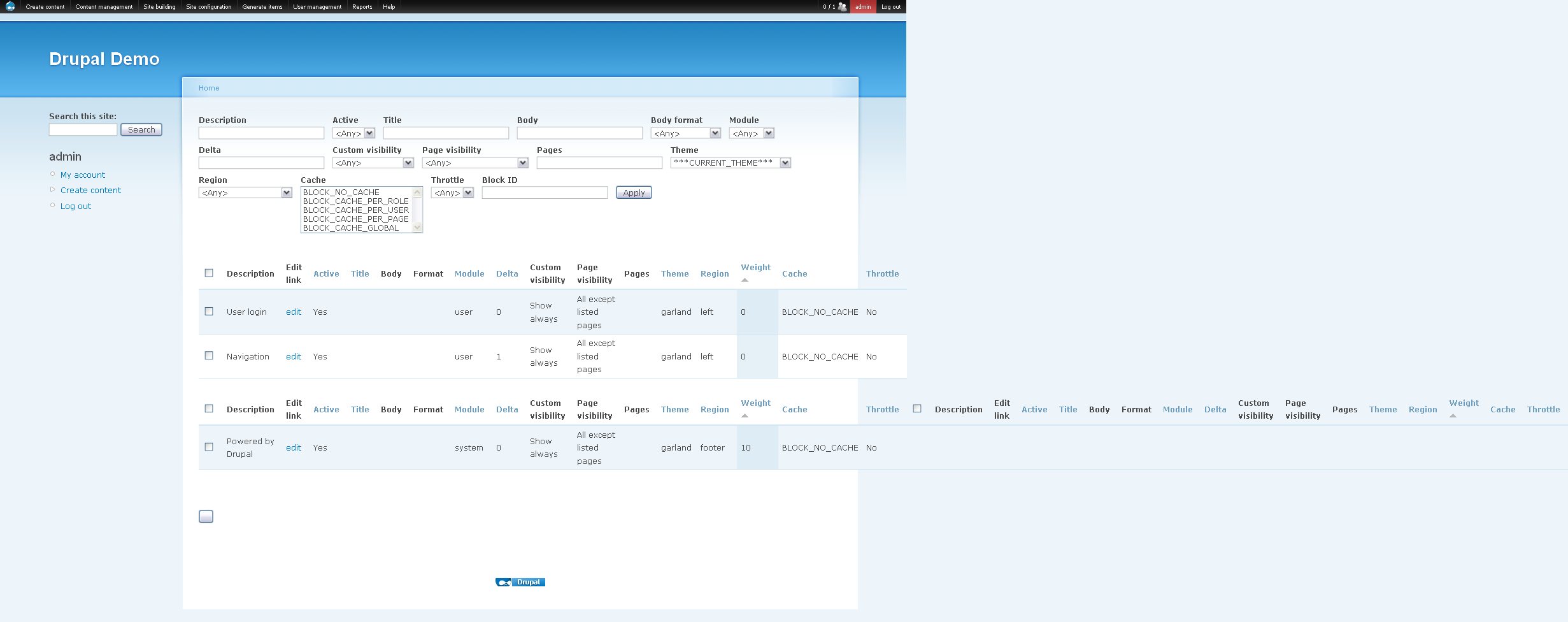 blocks2 page with problematic tables [#560894] | Drupal.org