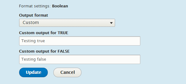 "On" and "Off" values for boolean fields are not translatable [#1061438] | Drupal.org