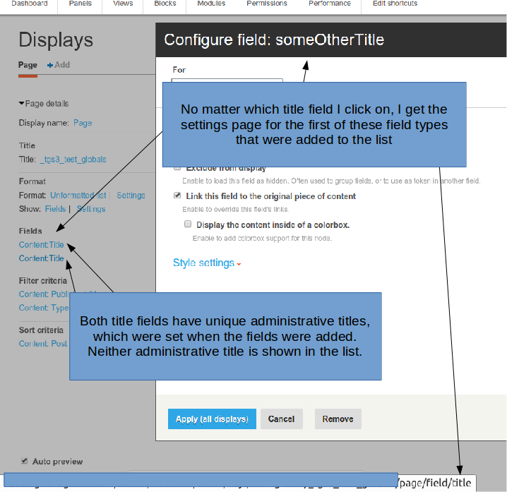 Broken Views fields' administrative titles and links after D7 upgrade to 7.36 [#2464099 ...