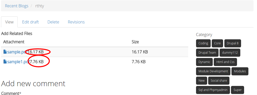 File size appears twice when using Table of files formatter [#2754381 ...
