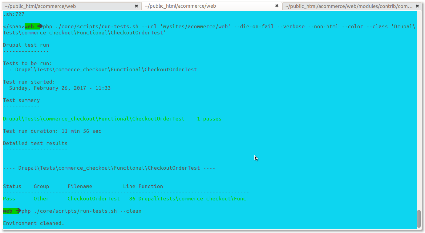 Investigate Why Drupalci Fails On Checkout Based Functional And Functionaljavascript Tests