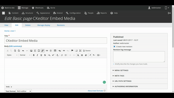 Added ability to embed tweets and other rich content in WYSIWYG [#2900369] | Drupal.org