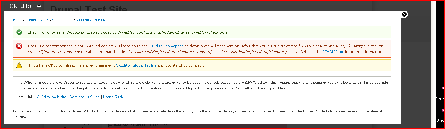 The Ckeditor Component Is Not Installed Correctly On Drupal 7 Using The Module 7x And The 36