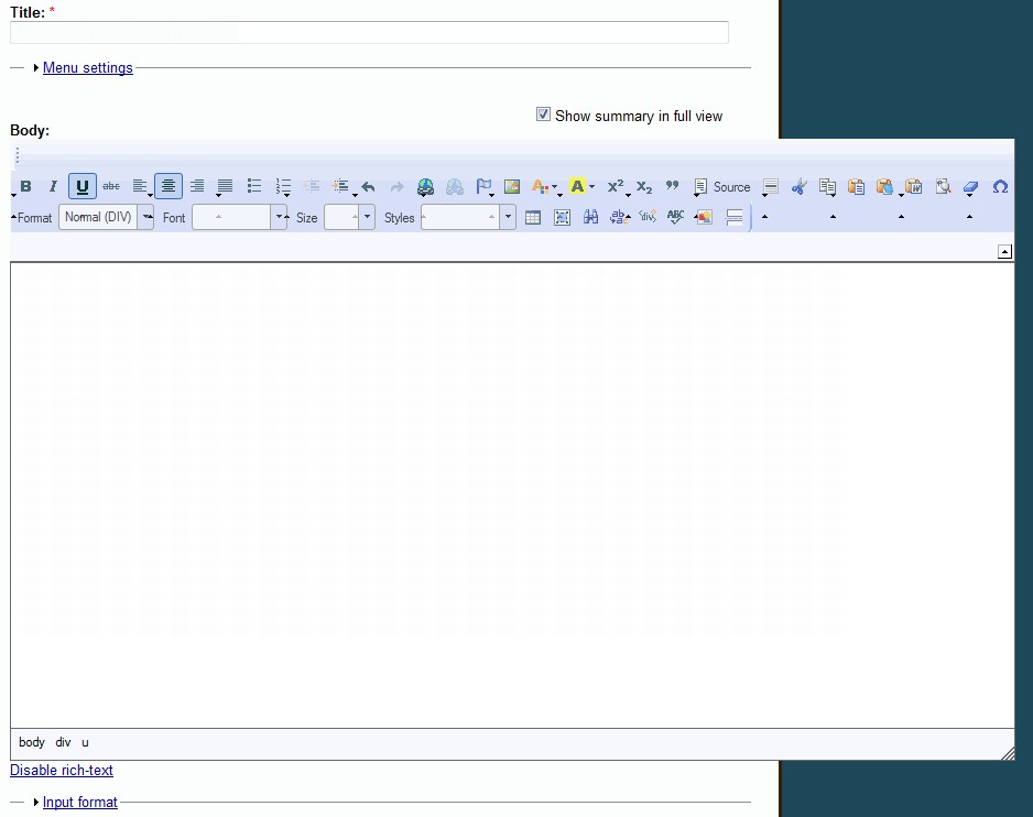 Fixing toolbar for the CKeditor / Using the settings hook [#829266 ...