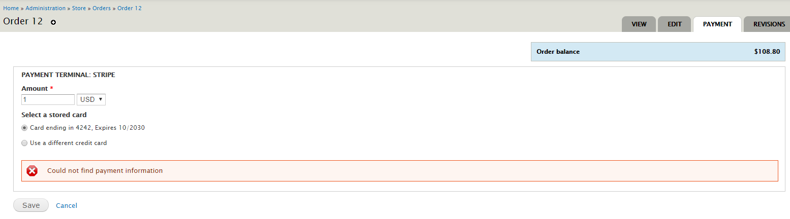 Allow payments to be made through order payment tab [#1875234] | Drupal.org