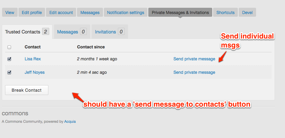 Allow sending a private message to a subgroup of trusted contacts ... Allow sending a private message to a subgroup of trusted contacts ...