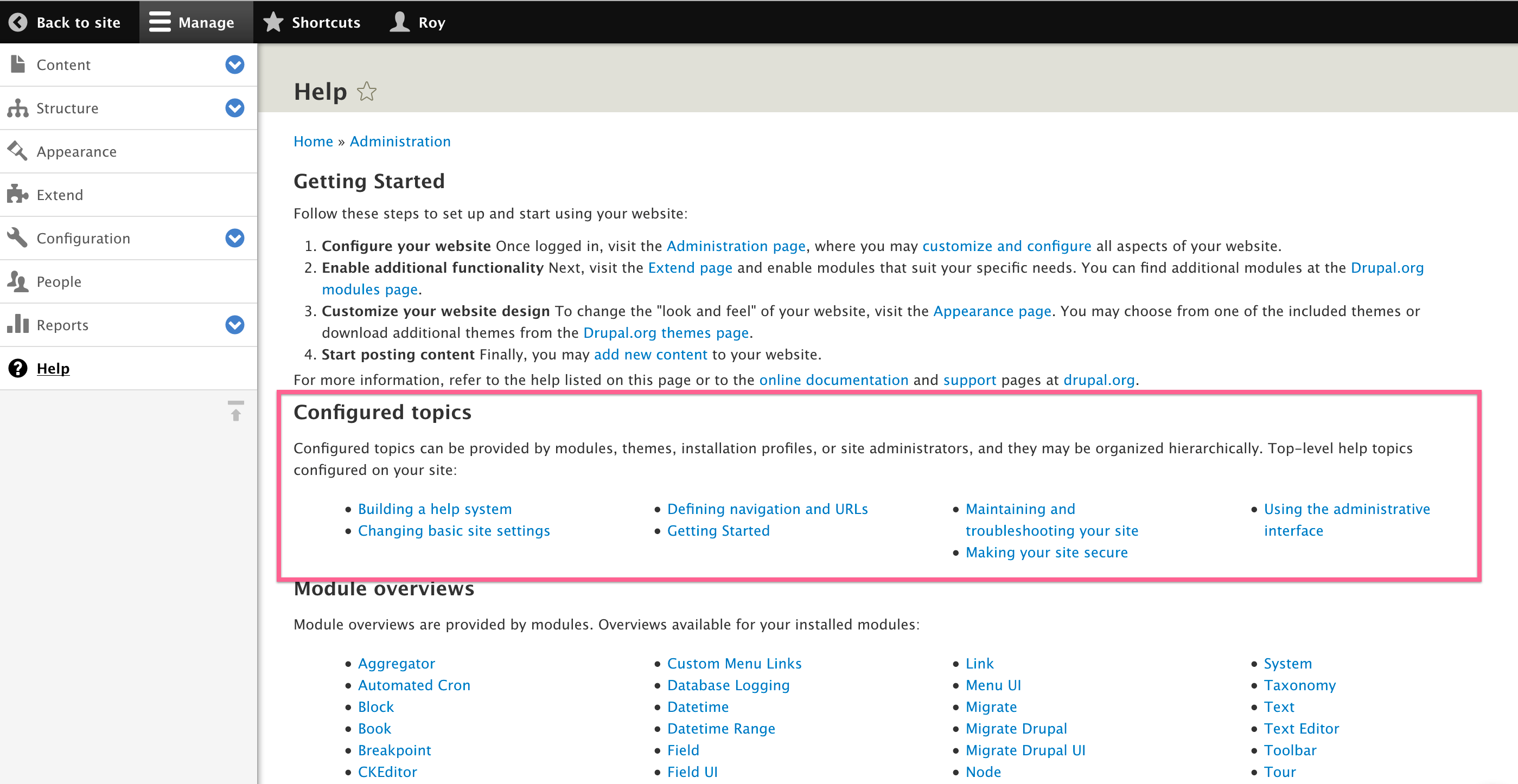 [meta] Help system overhaul [#2592487] | Drupal.org