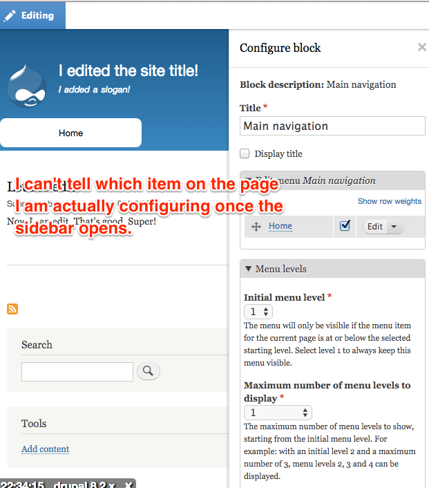 No indication what page element is being configured with Outside In [#2782885] | Drupal.org