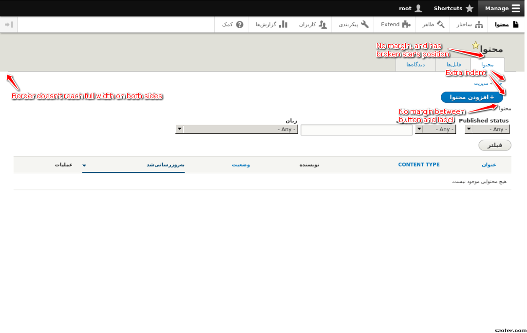 Fix RTL issues in content listing page, aka /admin/content [#2343281] | Drupal.org