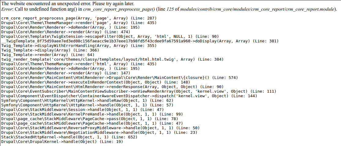 Crashing the site when activating "CRM Core Report" module [#2865116 ...