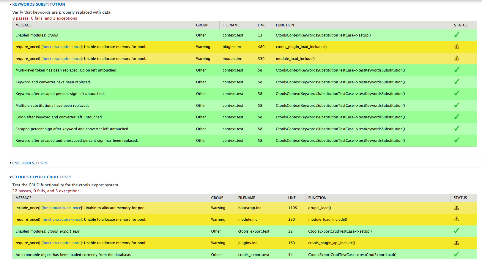 Unable to allocate memory for pool. [#1154448] | Drupal.org