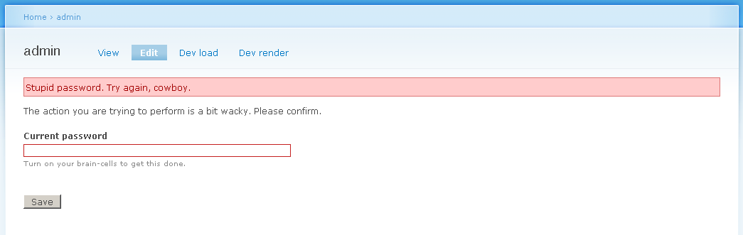 Allow the user edit form to only ask for the current password when necessary (in a followup ...