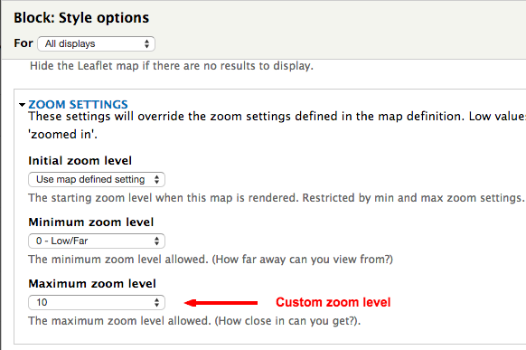 Leaflet + Leaflet Markercluster and zoom levels [#2366987] | Drupal.org