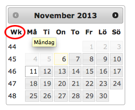 Datepicker week header not translatable [#2128921] | Drupal.org