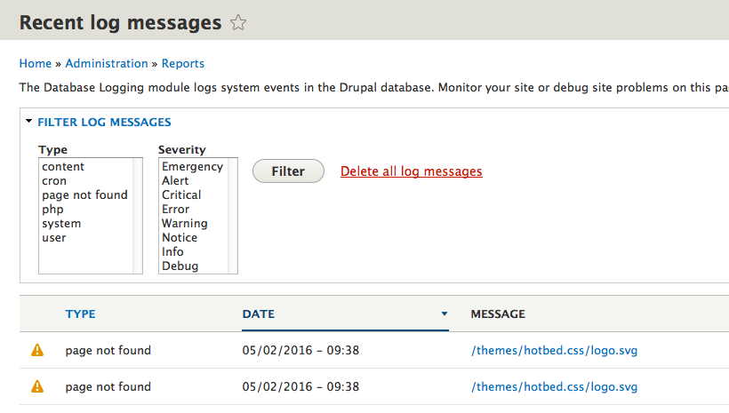Replace dblog recent log entries with a view [#2015149] | Drupal.org
