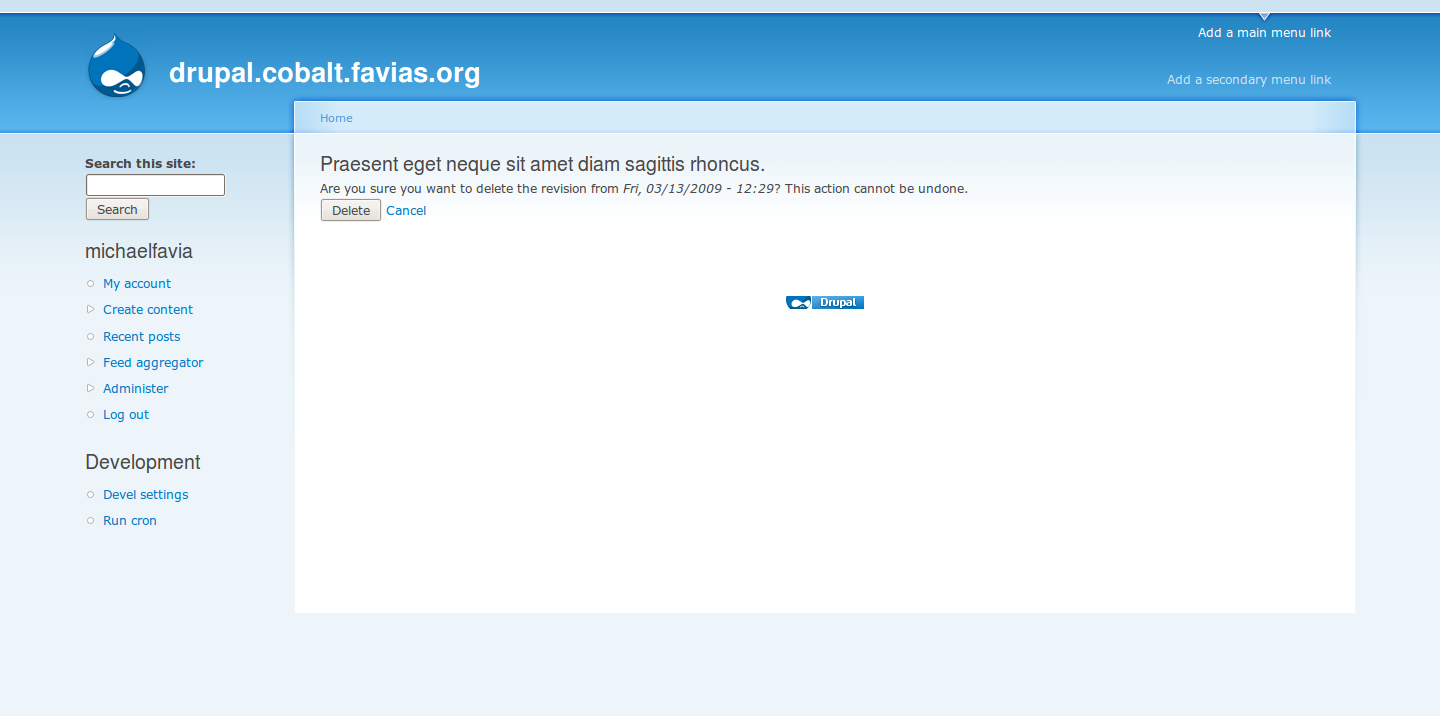 Having delete as a button on the node edit form means certain users don't have access to it when ...