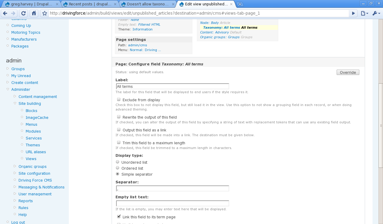Doesn't allow taxonomy edits [#460206] | Drupal.org