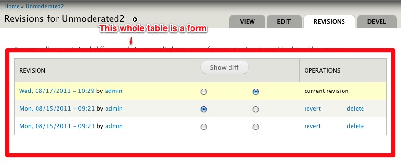 Incorporate Diff to Compare Revisions [#1083720] | Drupal.org