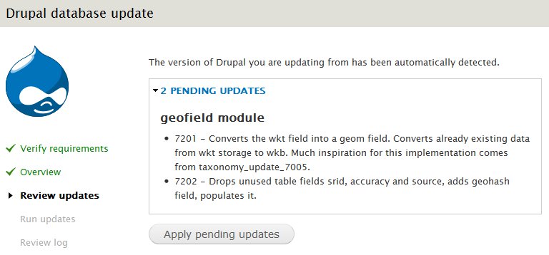Upgrade from 7.x.2.12 to 7.x.2.15: update of Geofield module fails [#2206697] | Drupal.org