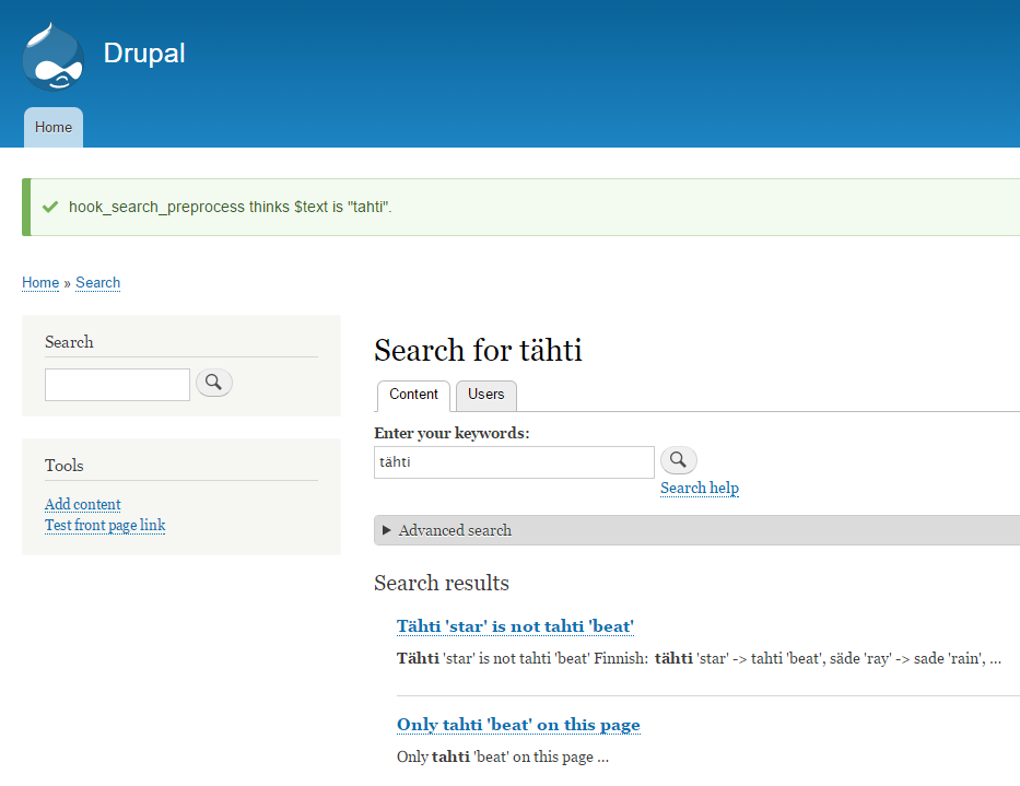 Removing diacritics from search text is inappropriate for many languages [#2858337] | Drupal.org