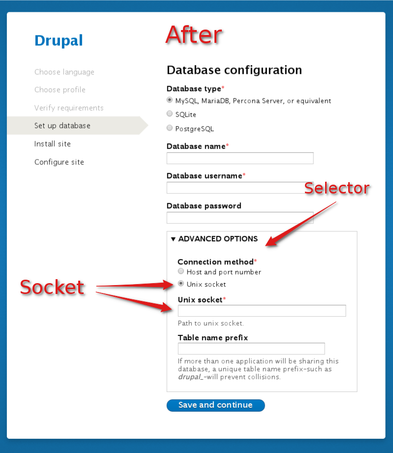 No way to specify unix socket during installation [#793200] | Drupal.org