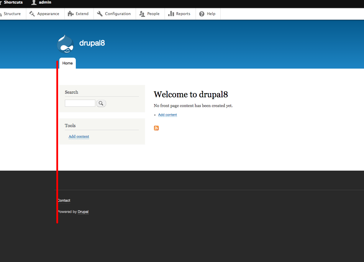Footer container contents are wider than other page elements in Bartik. [#1273052] | Drupal.org