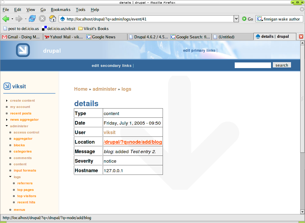 Watchdog location bug [#26163] | Drupal.org