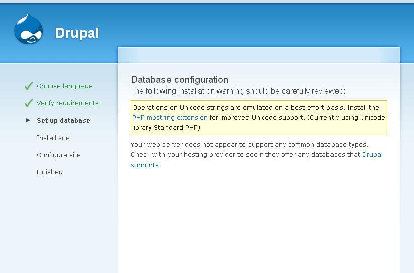 Drupal Configuration Php Mbstring Extension For Improved Unicode Support Currently Using